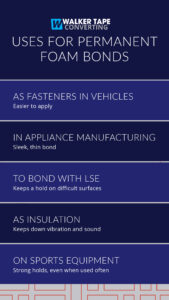 Uses for Permanent Foam Bonds - Walker Tape Converting